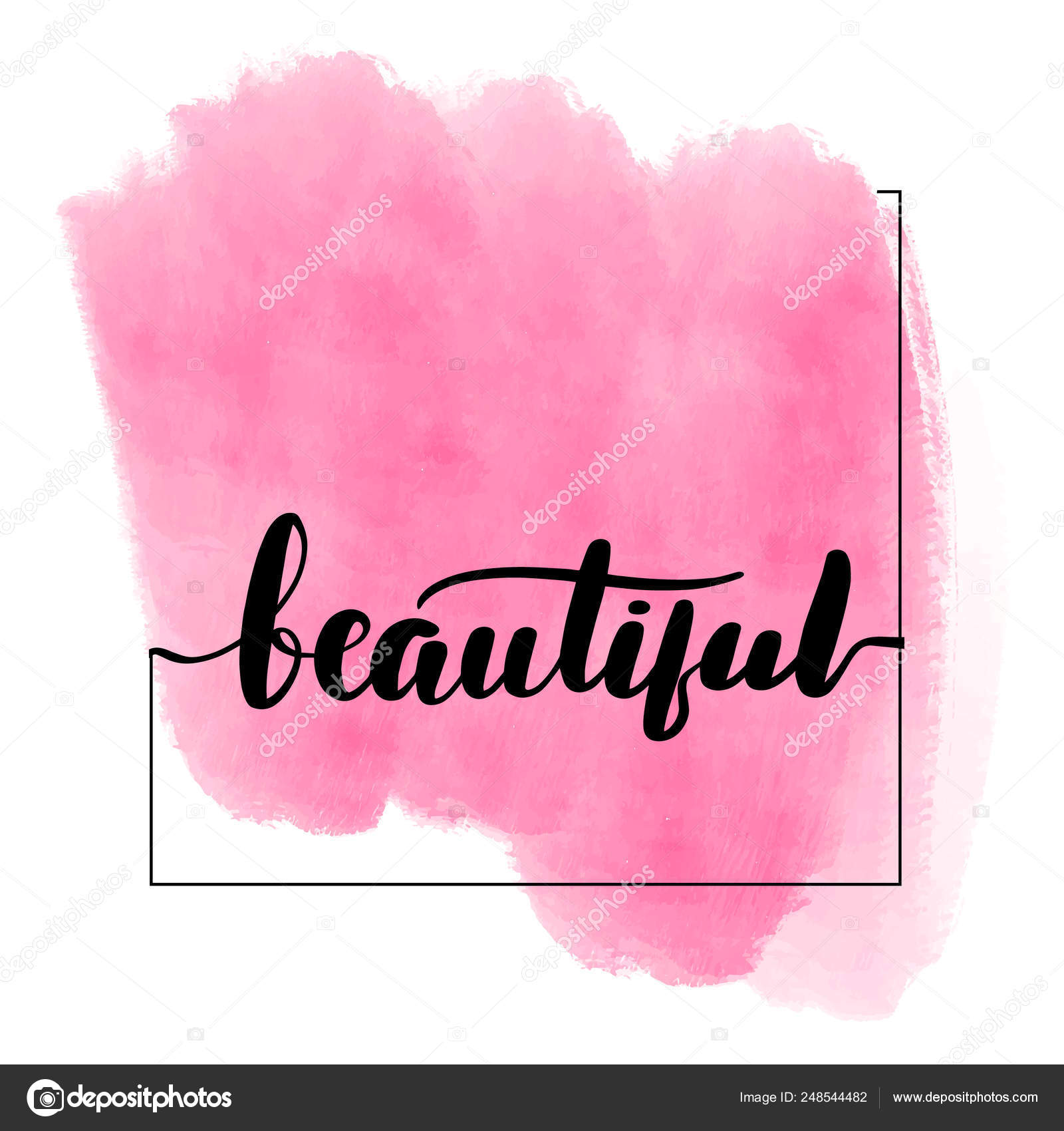 Inspirational handwritten brush lettering beautiful. Stock Vector Image ...