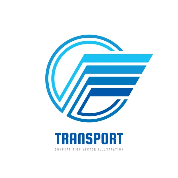 Speed wing - vector logo template concept illustration in blue color ...