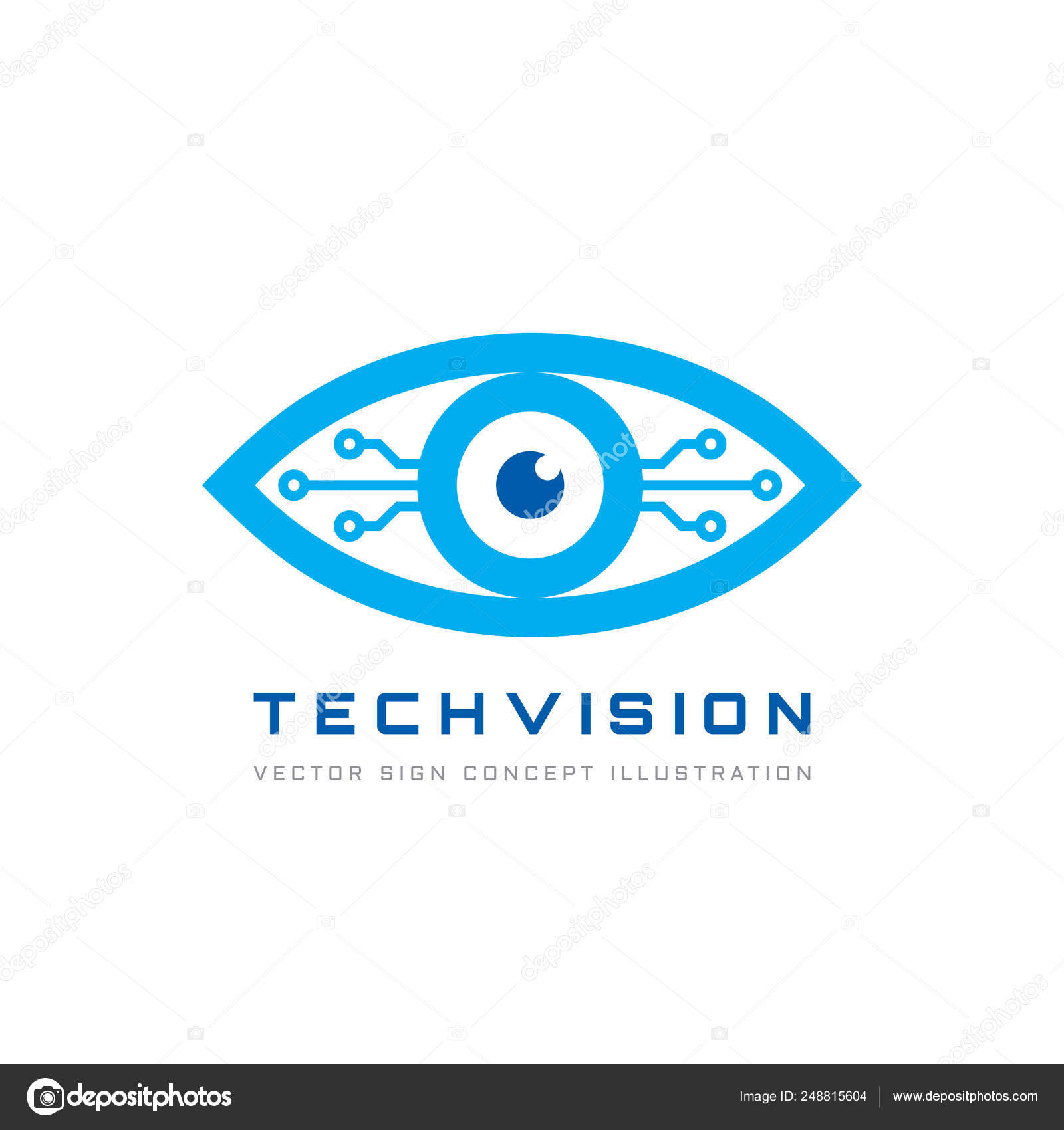 Tech Vision Vector Logo Template Concept Illustration Abstract Human ...