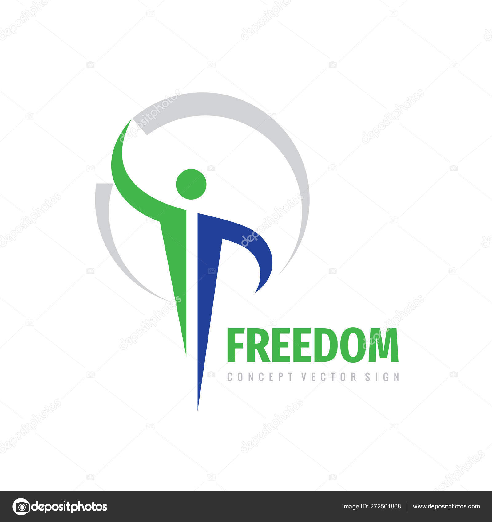 Freedom People Vector Logo Design Human Character Concept Sign Stock ...