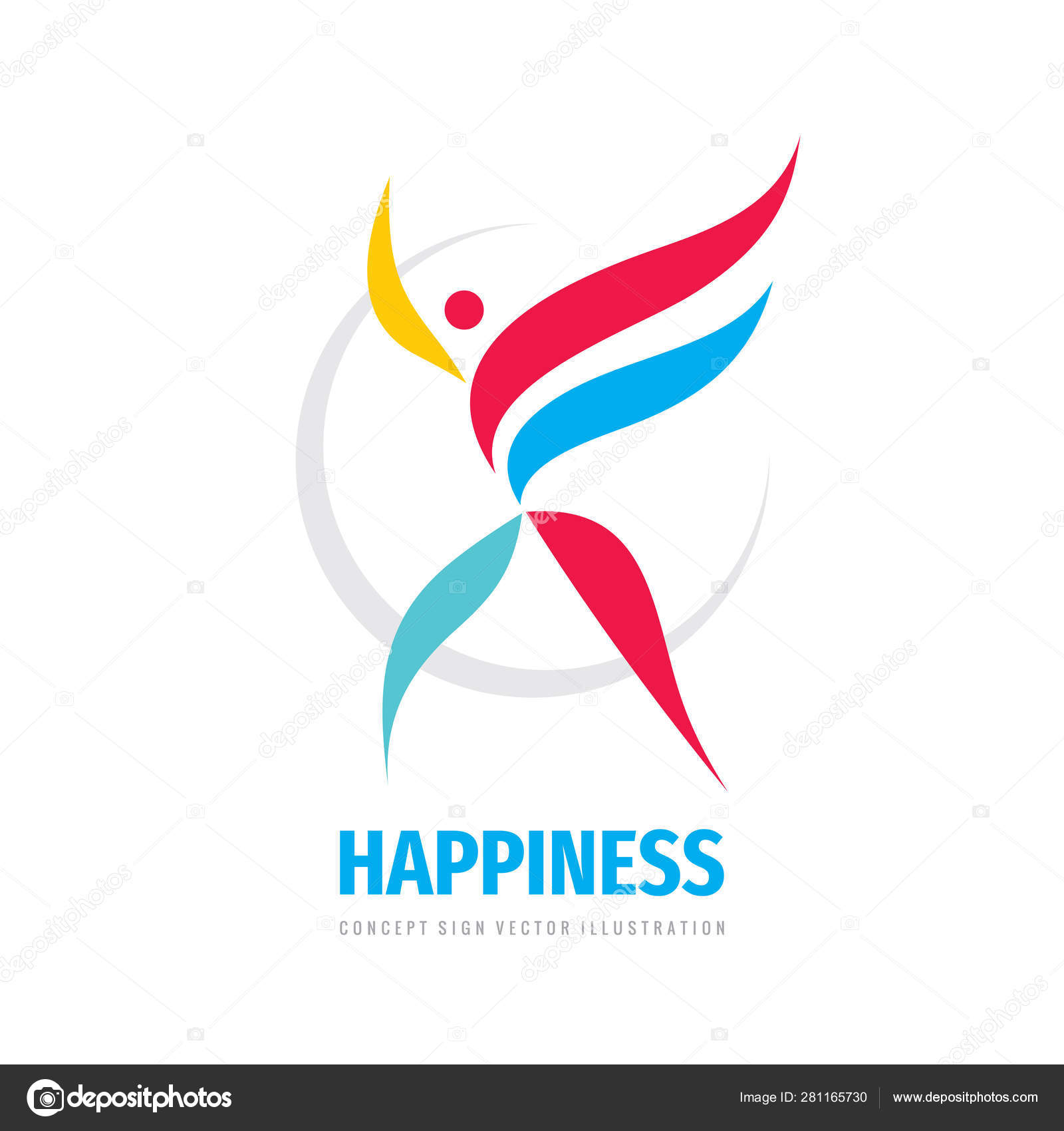 Happiness Business Logo Design Human Development Creative Icon Sign ...