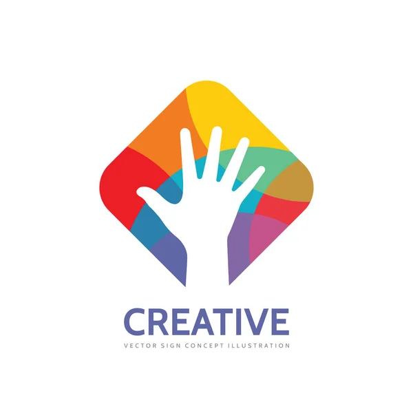 Human hand - vector logo template concept illustration. Abstract ...