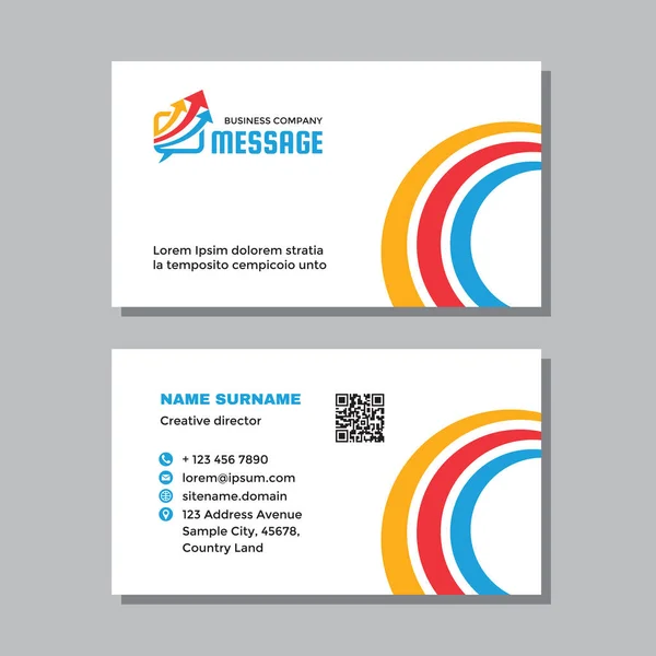 Business visit card template with logo - concept design. Communication ...