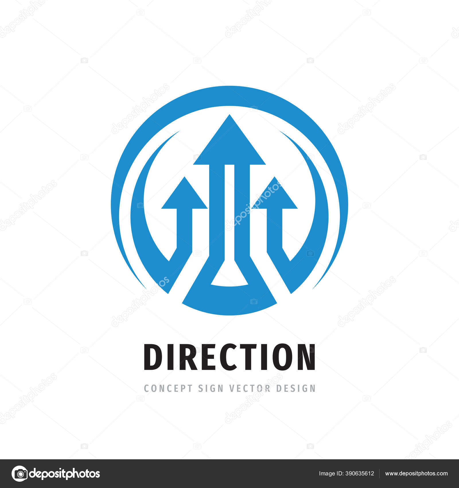 Direction Concept Business Logo Design Abstract Arrows Signs ...