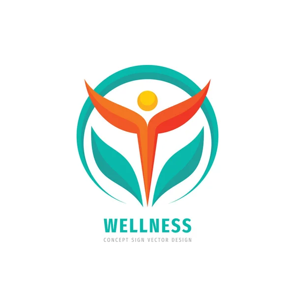 Wellness business logo template concept. Abstract human character and ...