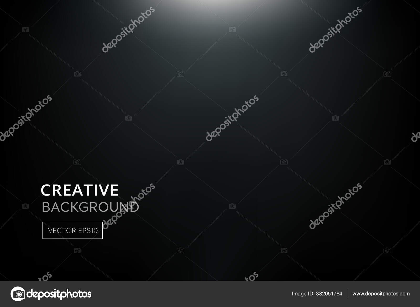 Dark Smooth Gradient Black Background White Light Shining Stock Vector ...