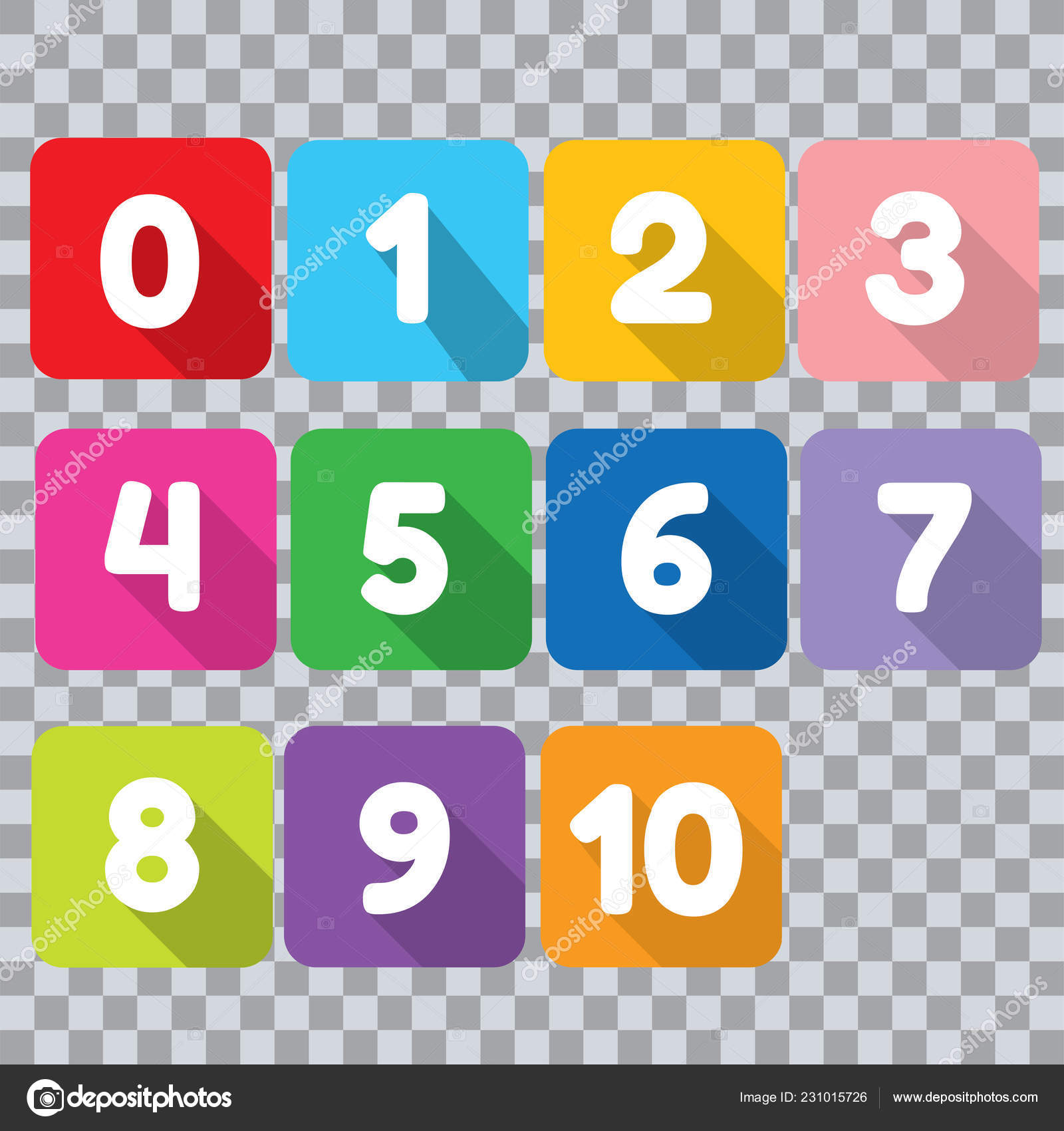 Learn Numbers Counting Toddlers Numbers Kids Vector Illustration Stock ...