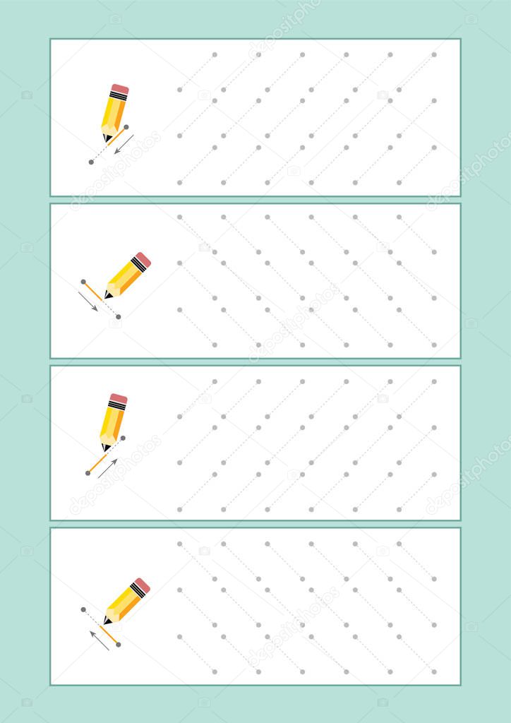Tracing Lines vector para preescolar o jardín de infantes y educación ...