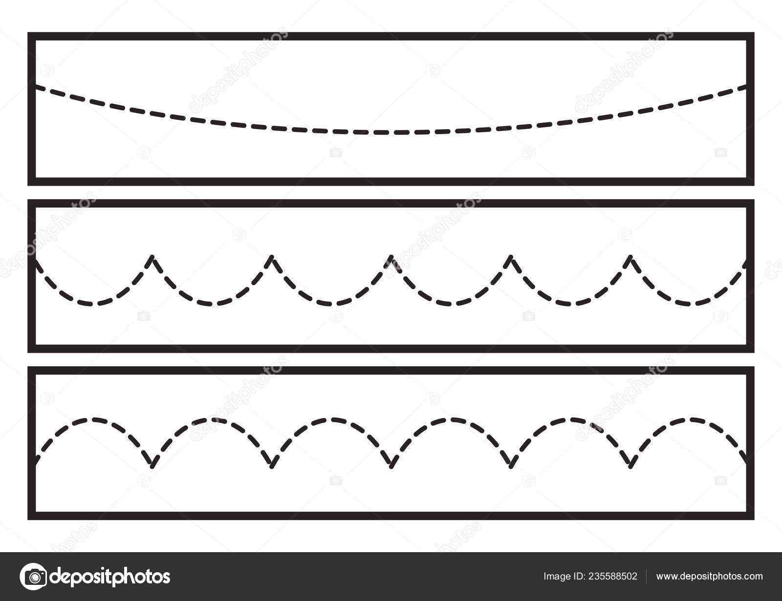 Tracing Lines Vector Preschool Kindergarten Special Education ...
