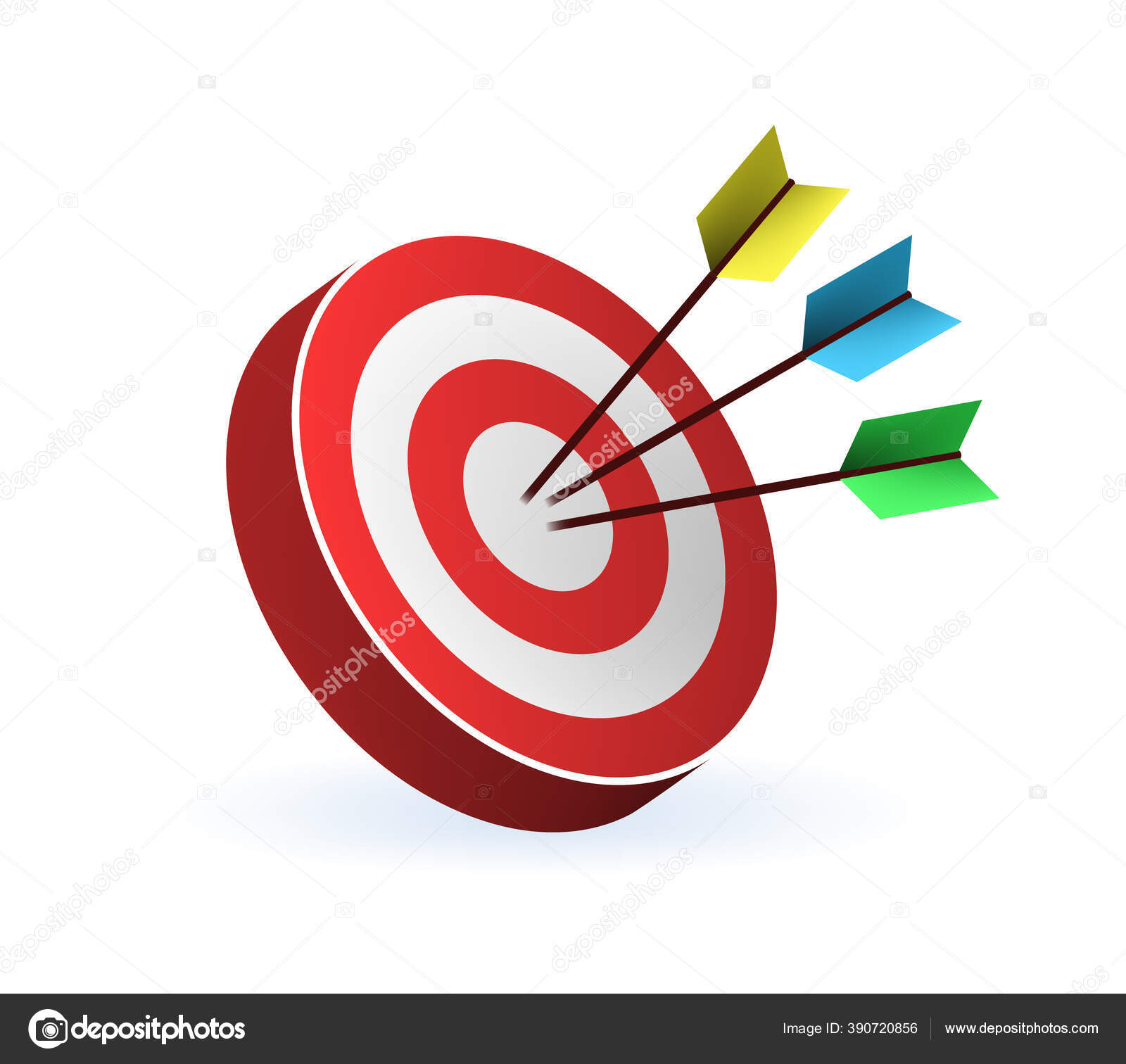 Realistic Cute Target Icon White Background Isolated Vector ...