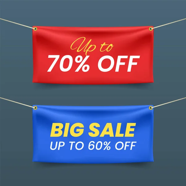 Two suspended textile banners with slogans Stock Vector Image by ...