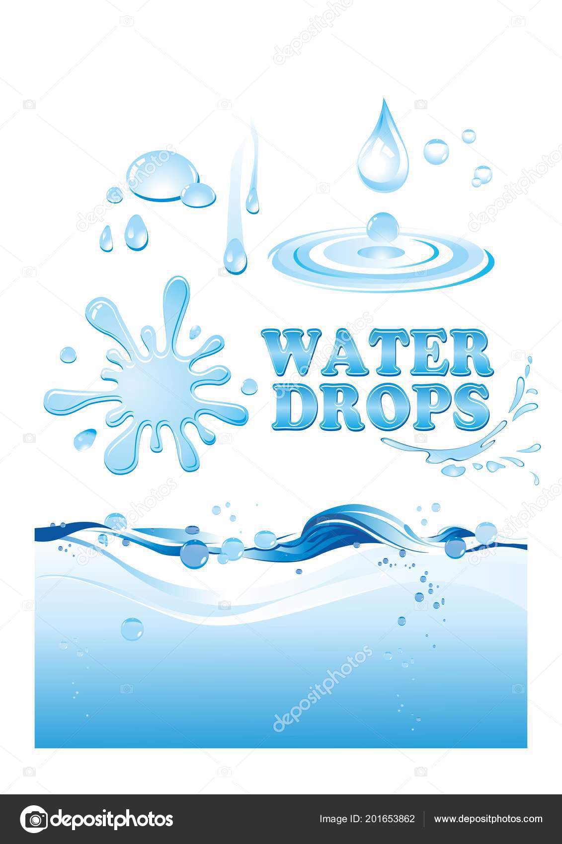 Splatter Splash Wave Drops Pure Water Stock Vector by ©Virtis 201653862