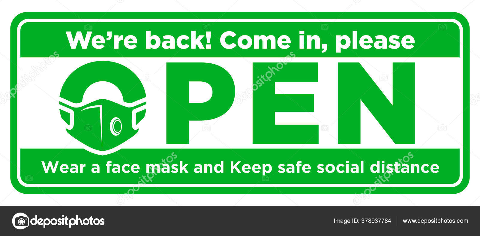 Open Sign Plate Facade Door Store Cafe Office Back Come — Stock Vector ...