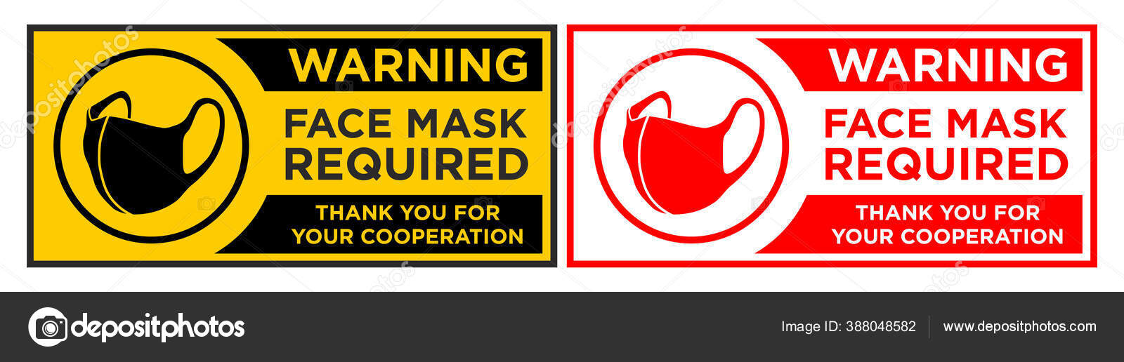 Face Mask Required Sign Horizontal Warning Signage Restaurant Cafe ...