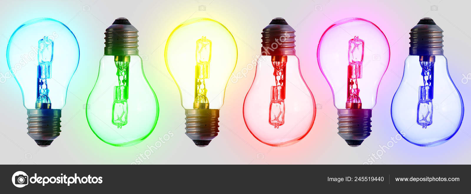 Rainbow Painted Light Bulb