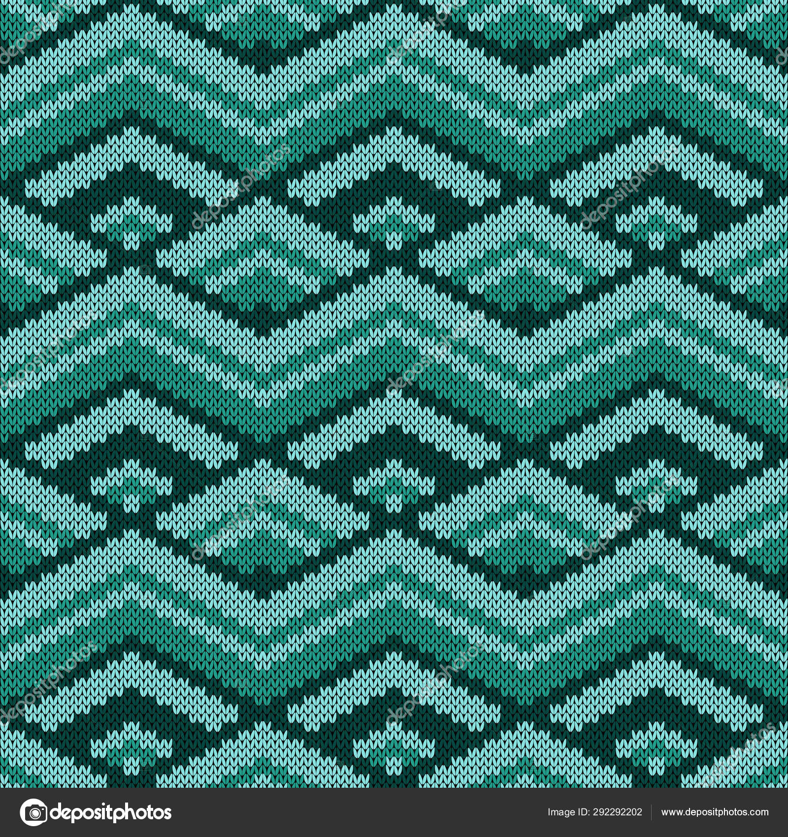 Seamless knitted decorative pattern in turquoise hues Stock Vector ...