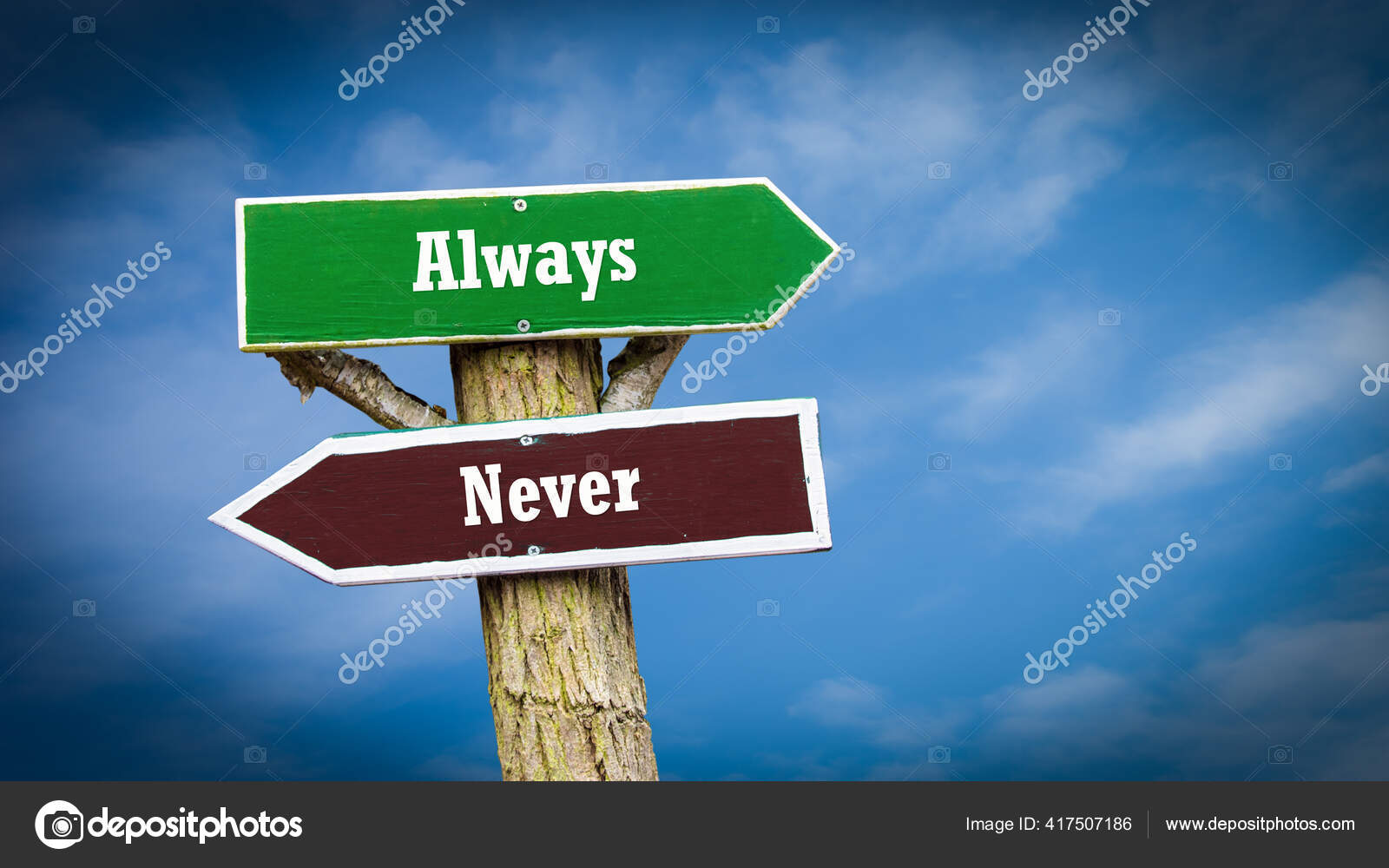 Street Sign Direction Way Always Never — Stock Photo © Freigeist67 ...