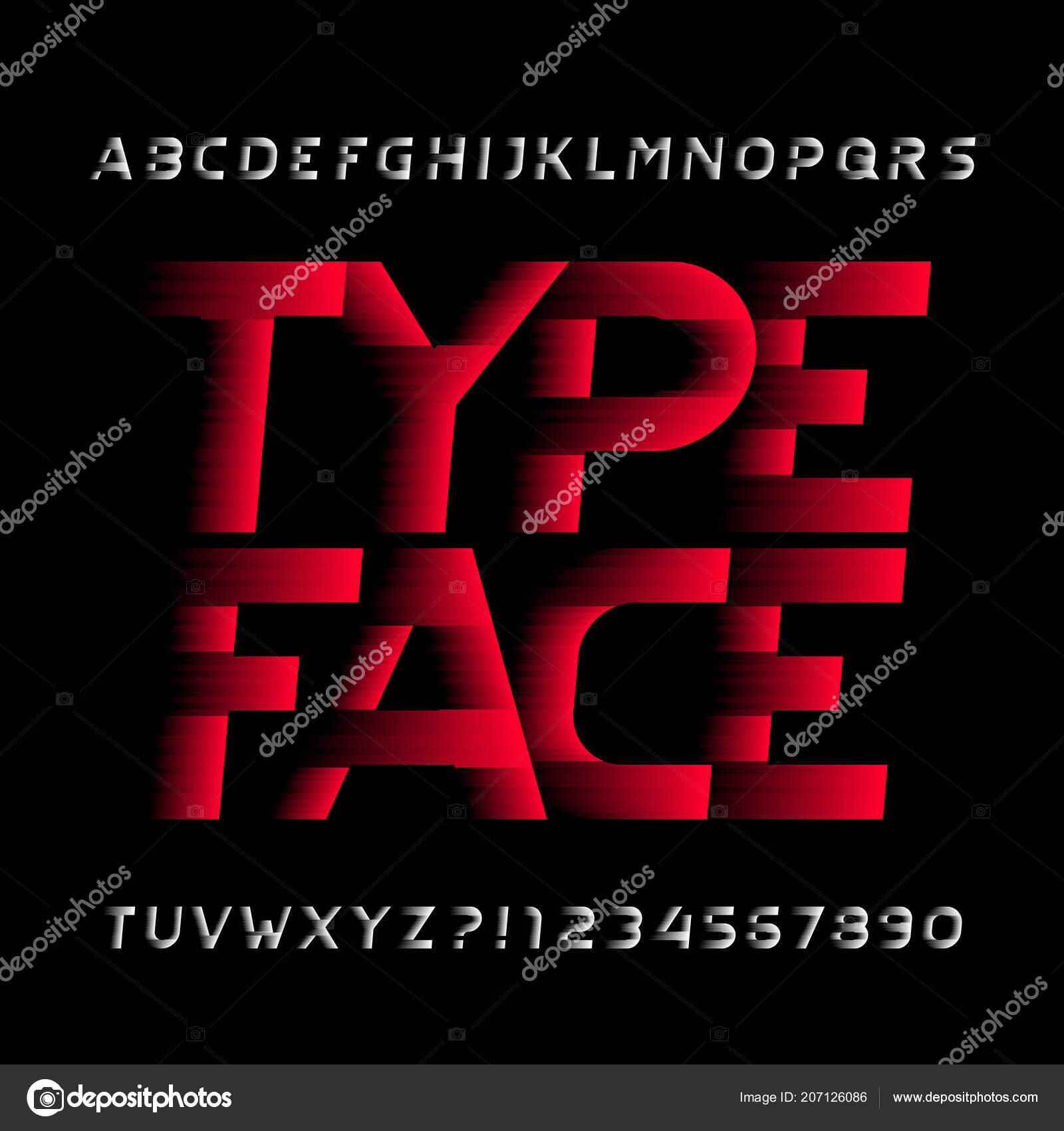 Abstract Alphabet Font Wind Effect Type Letters Numbers Stock Vector ...