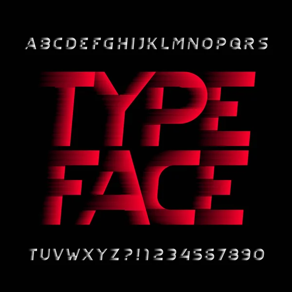 Speed alphabet font. Wind effect type letters and numbers on a dark ...