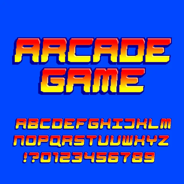 Play Again Alphabet Font Pixel Letters Numbers 80S Video Game Stock ...