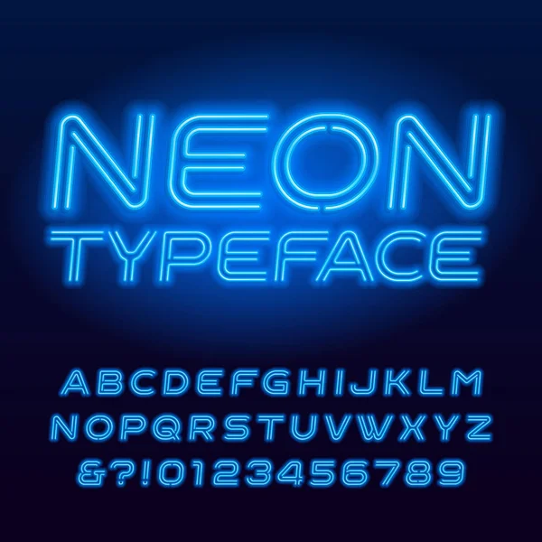 Vector: blue light font | Neon Blue Light Alphabet Vector Font. — Stock ...