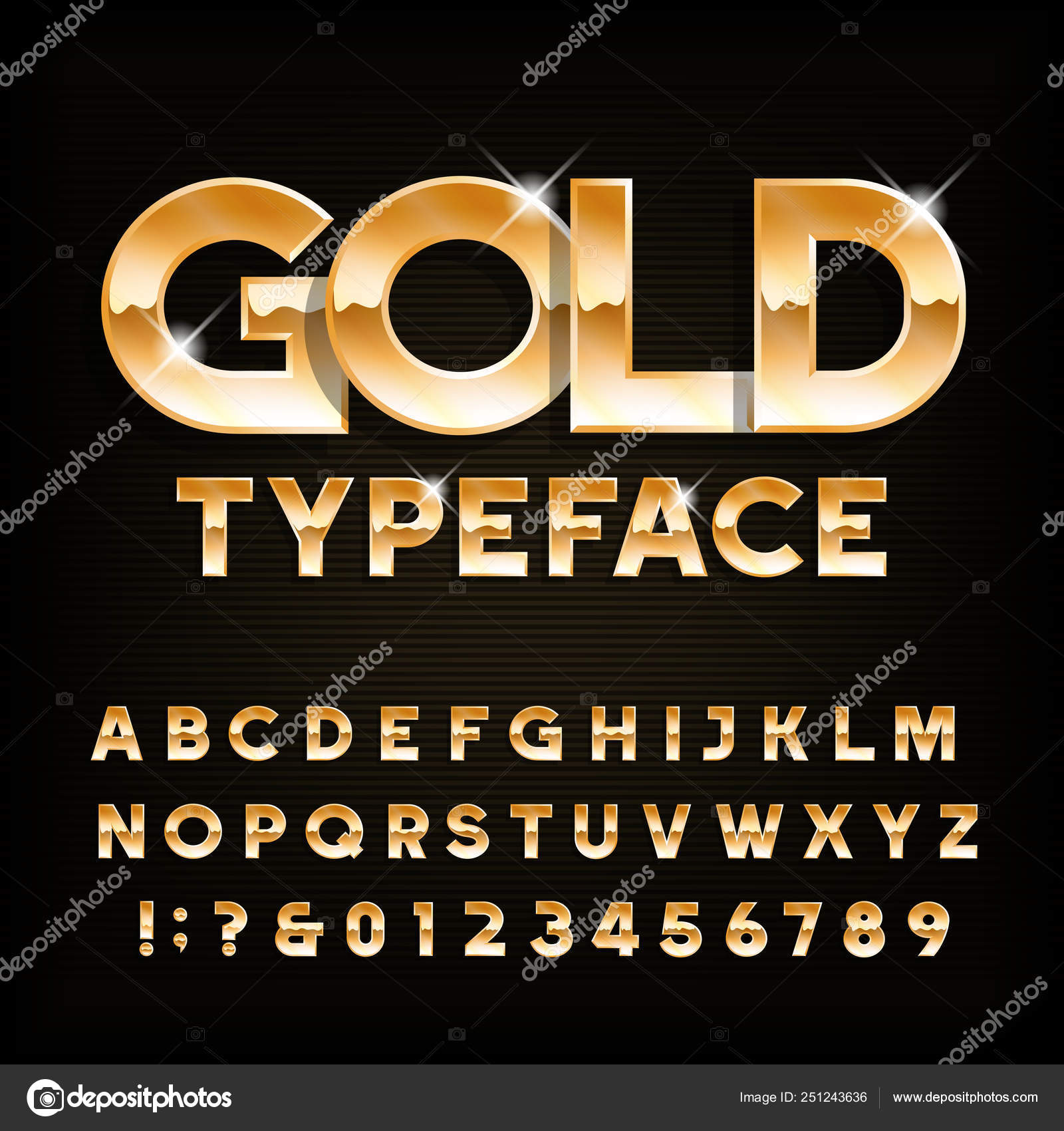 Golden Alphabet Fonts