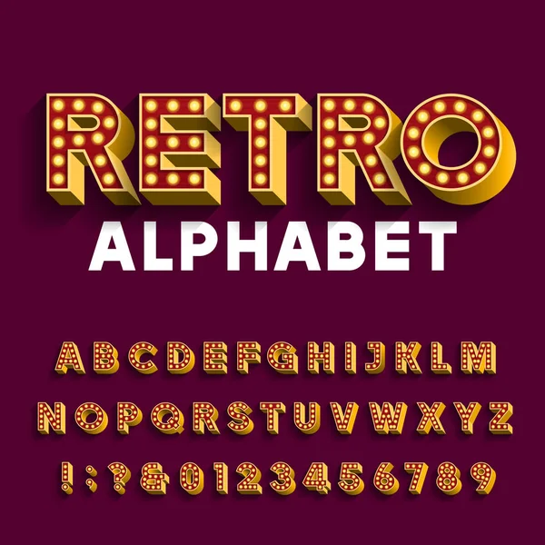Retro light letters Vector Art Stock Images | Depositphotos