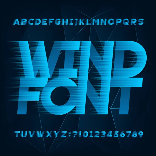 Wind Alphabet Vector Font Speed Effect Type Letters Numbers Dark Stock ...