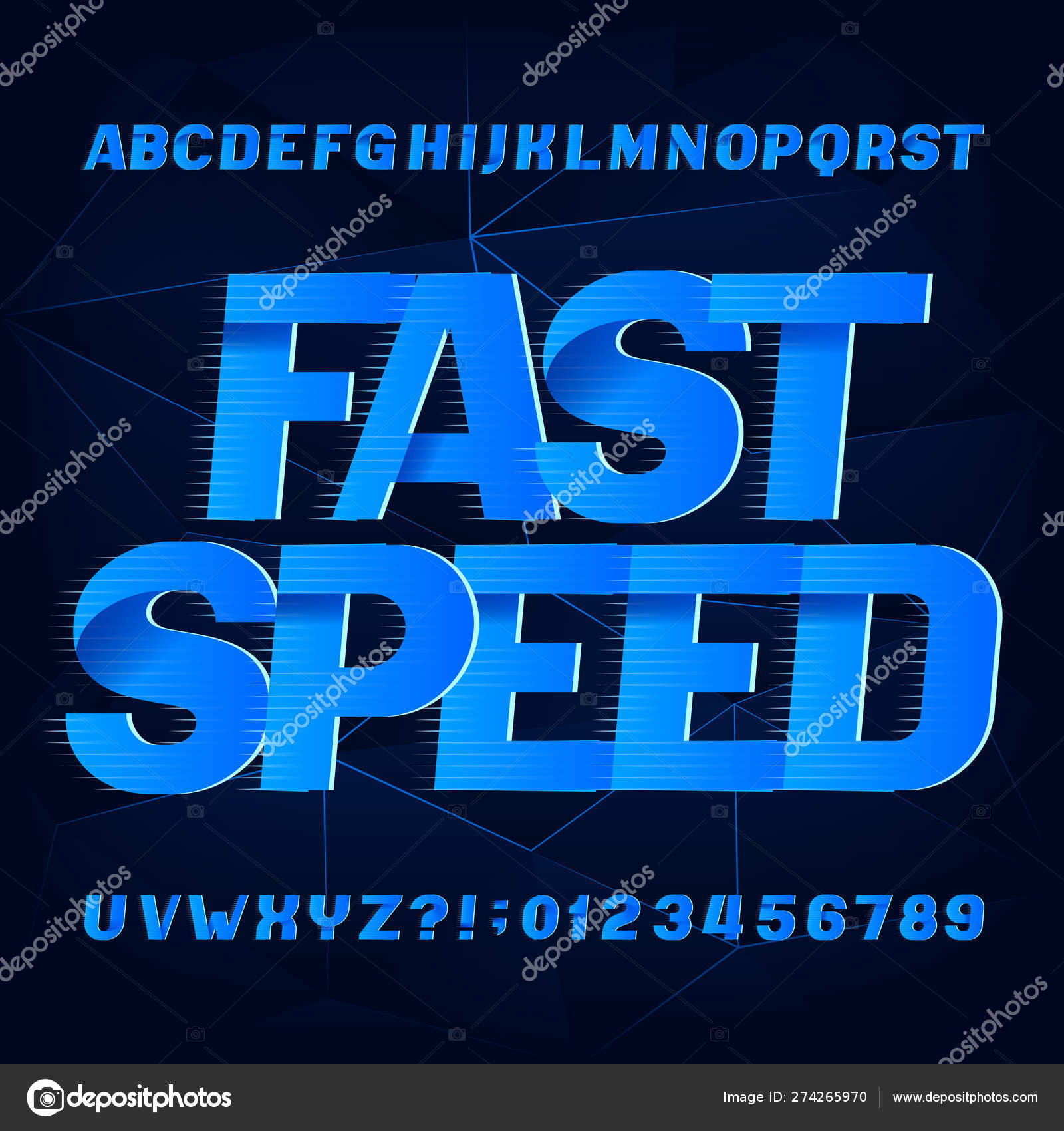 Fast Speed Alphabet Font Speed Effect Type Letters Numbers Abstract ...
