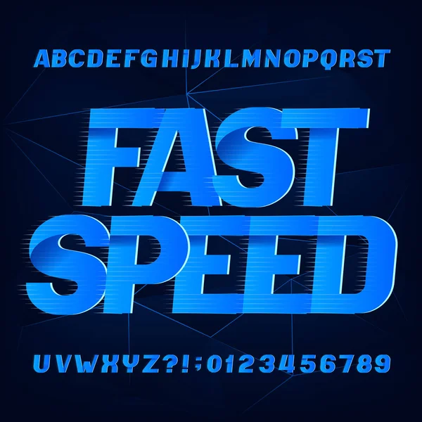 Speeding Alphabet Font Wind Effect Letters Numbers Stock Vector ...