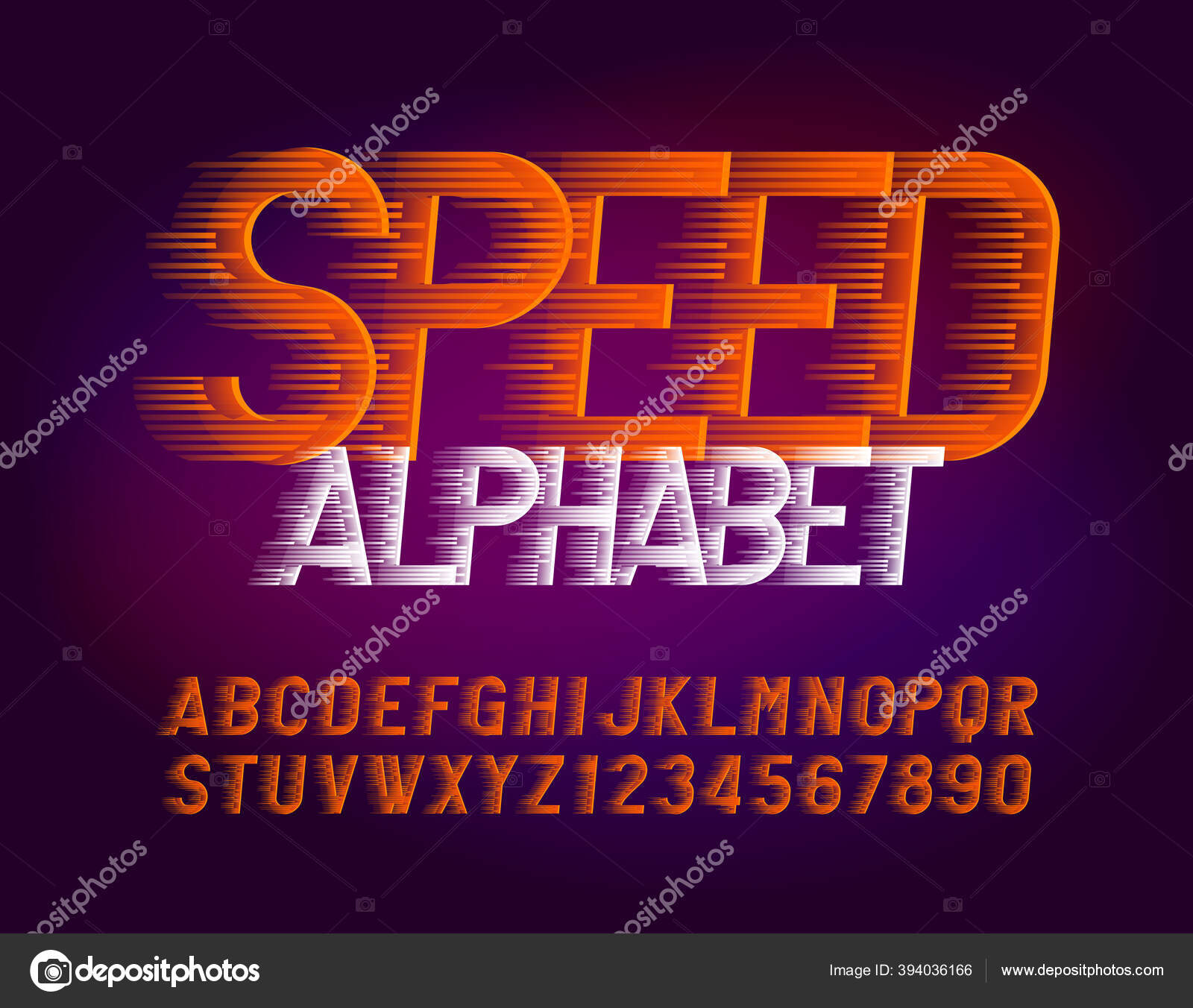 Speed Alphabet Font Fast Wind Effect Letters Numbers Abstract Blurred ...