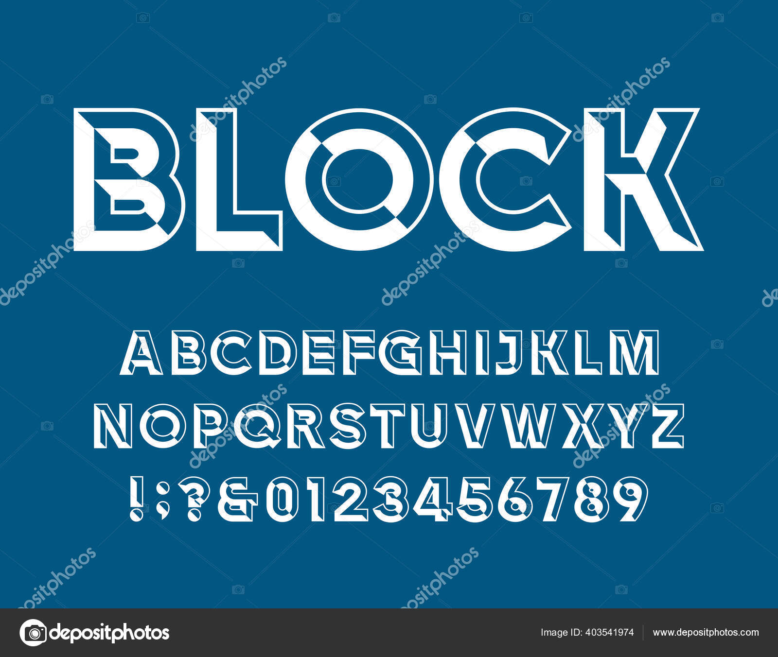 Block Alphabet Vector Font Chiseled Block Letters Numbers Stock Vector ...