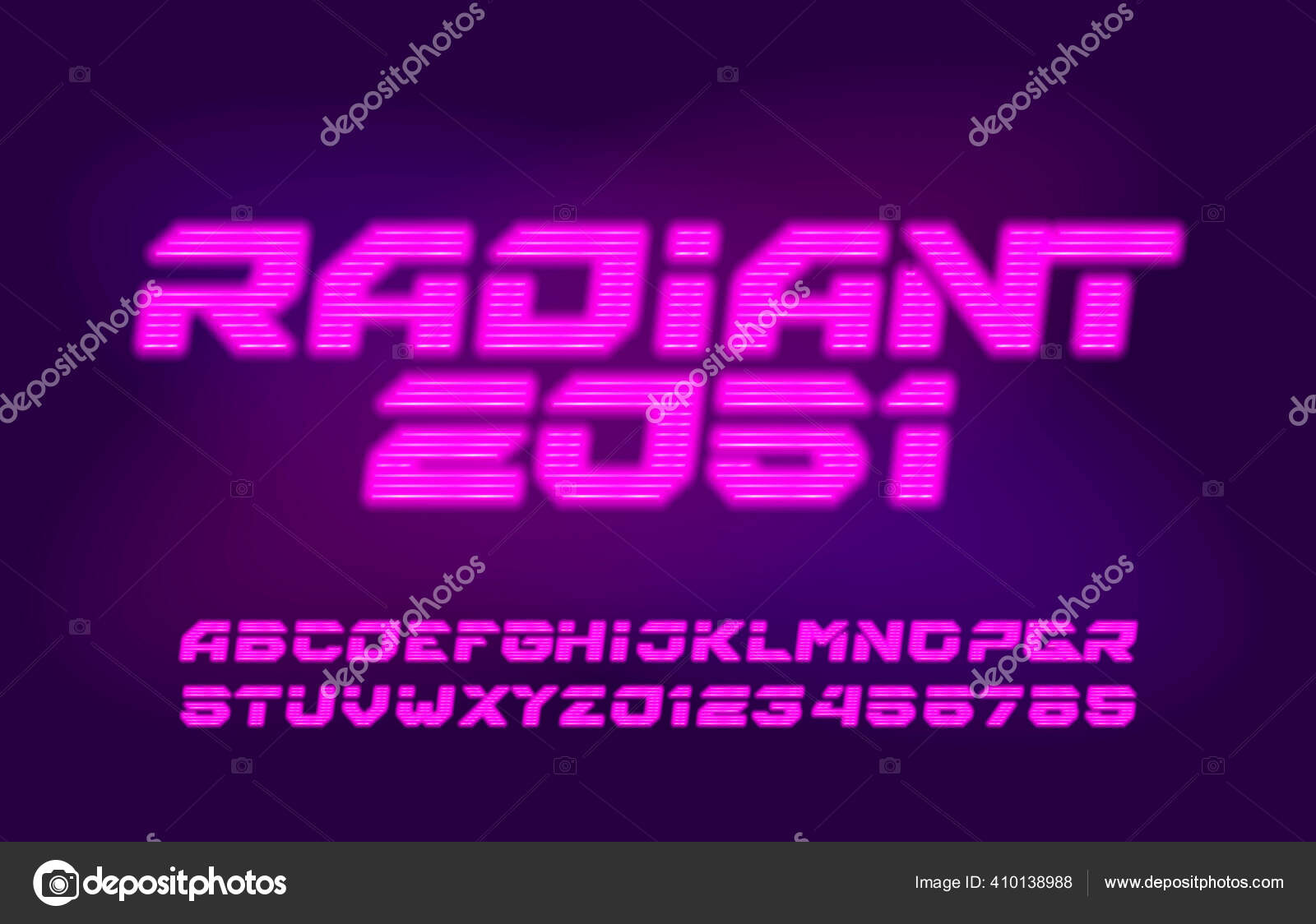 Radiant Alphabet Font Neon Light Letters Numbers Symbols Futuristic ...