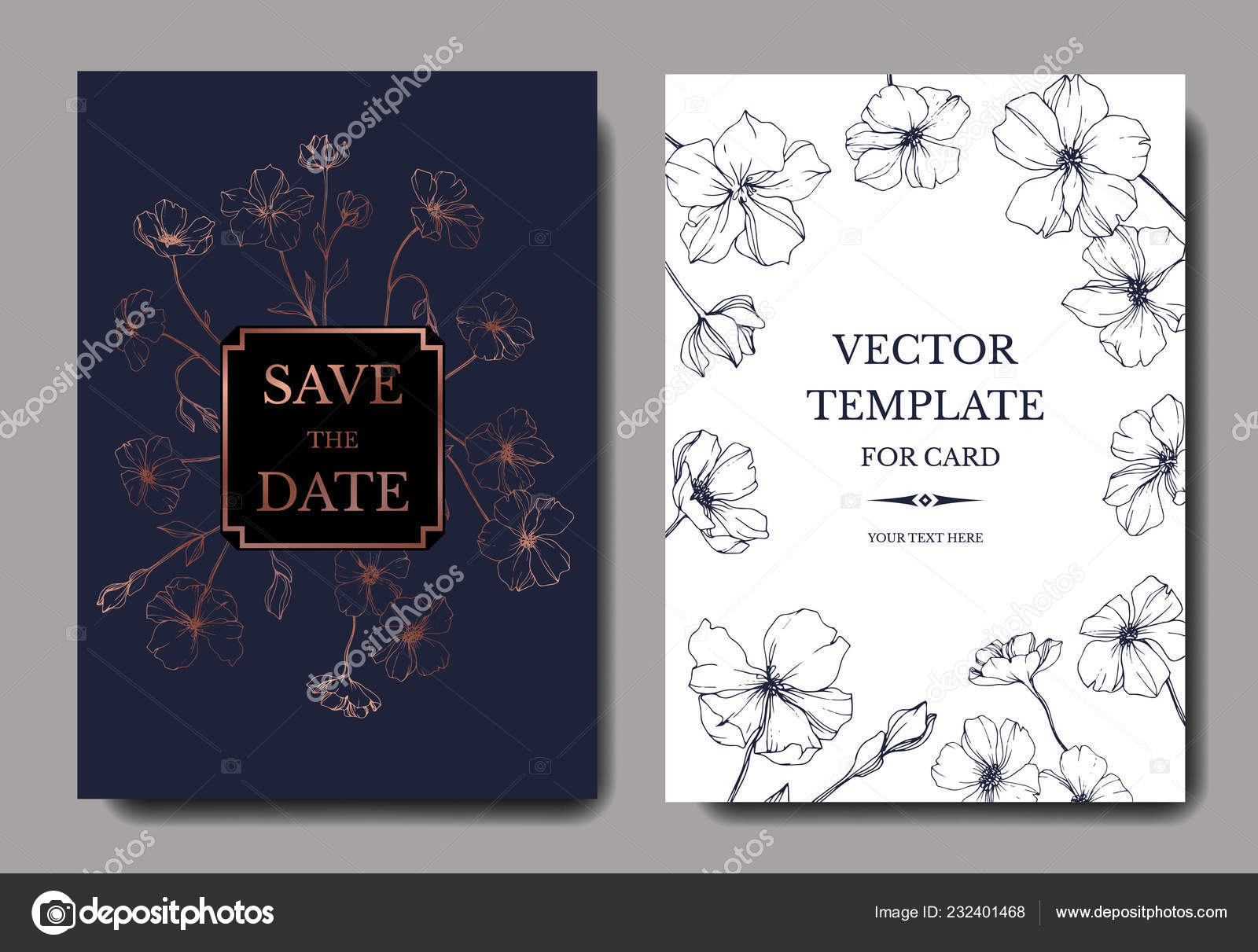 Vector Flax Engraved Ink Art Wedding Background Cards Decorative ...