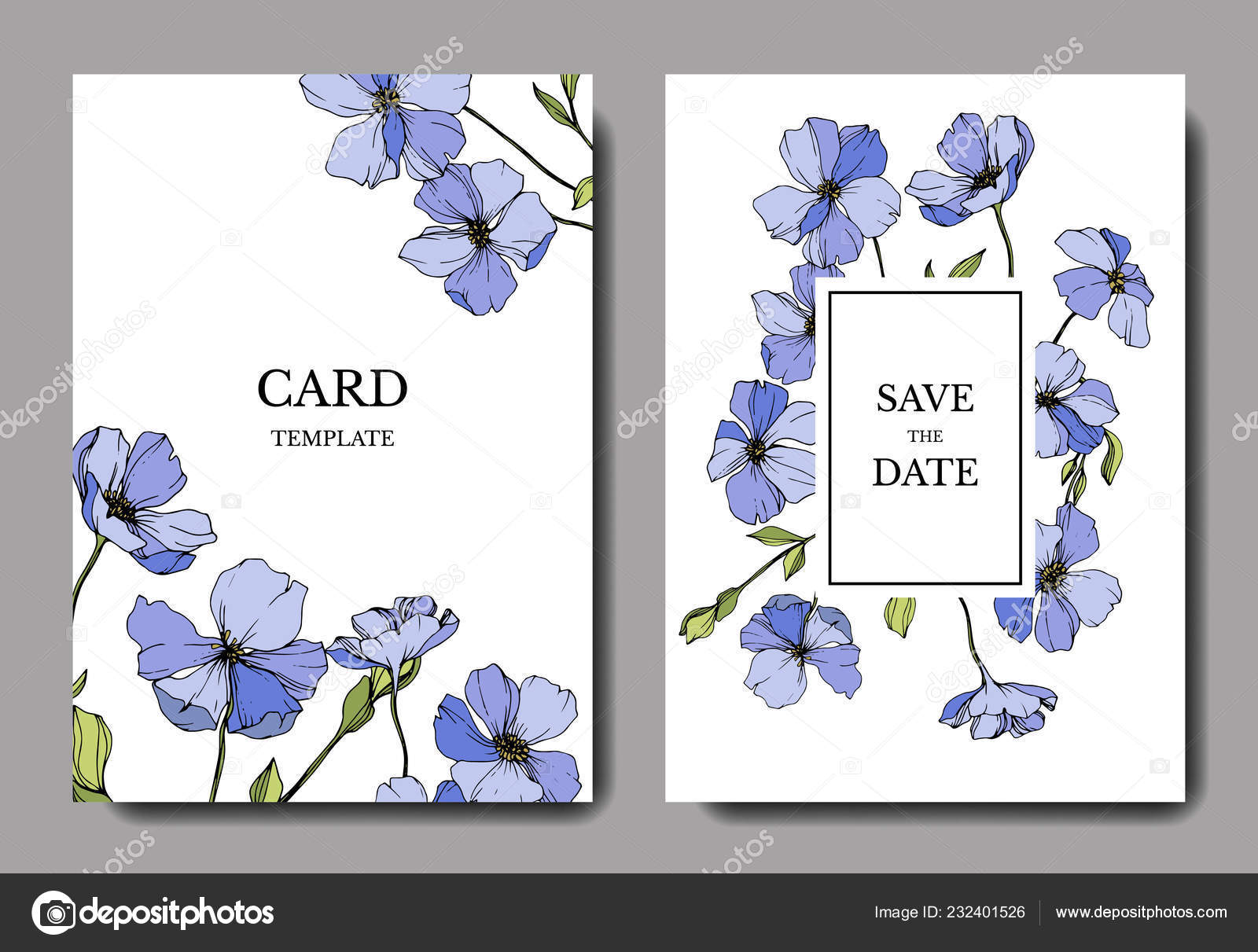 Vector Flax Engraved Ink Art Wedding Background Cards Decorative ...