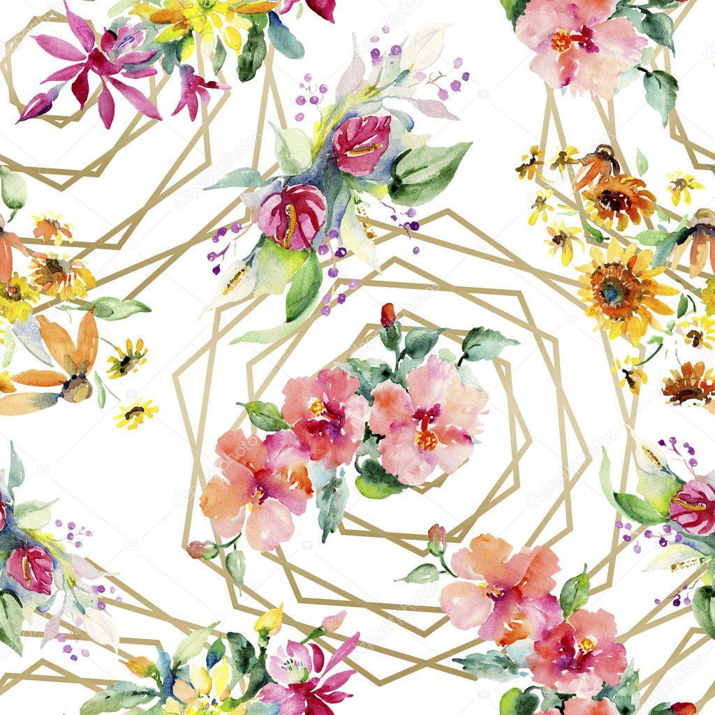 Ramos de flores bot nicas de color rojo, amarillo y naranja. Conjunto de ilustraci n de fondo ...