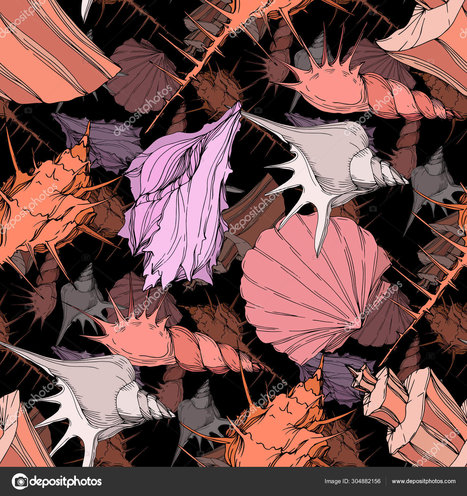 Seashell Pattern Fabric