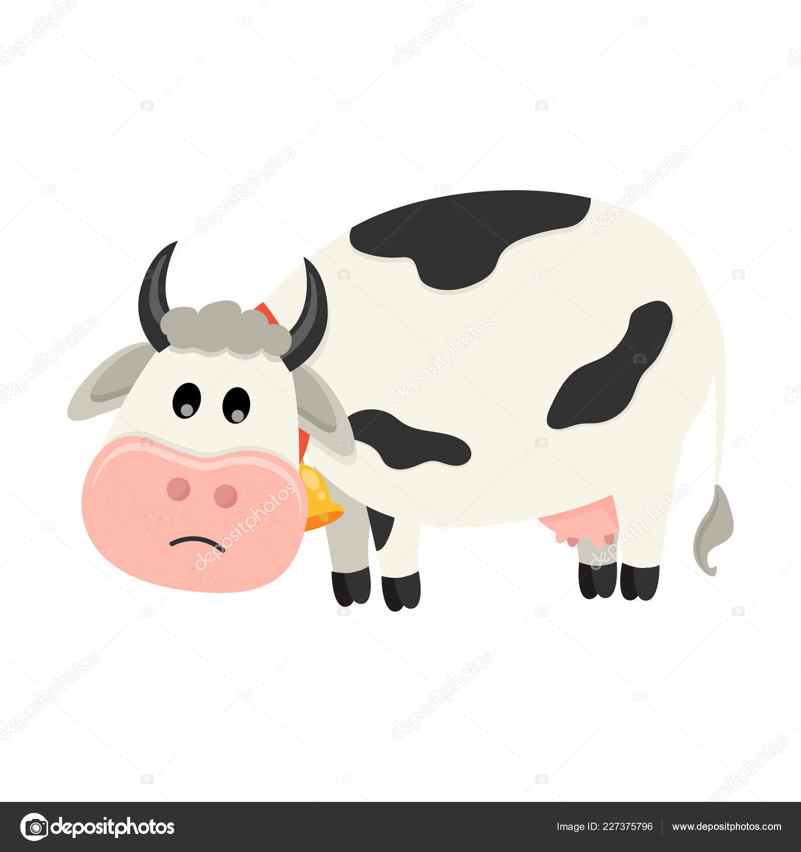 Vaca Linda Está Triste Conjunto Lindo Personaje Vacas Varias Poses ...