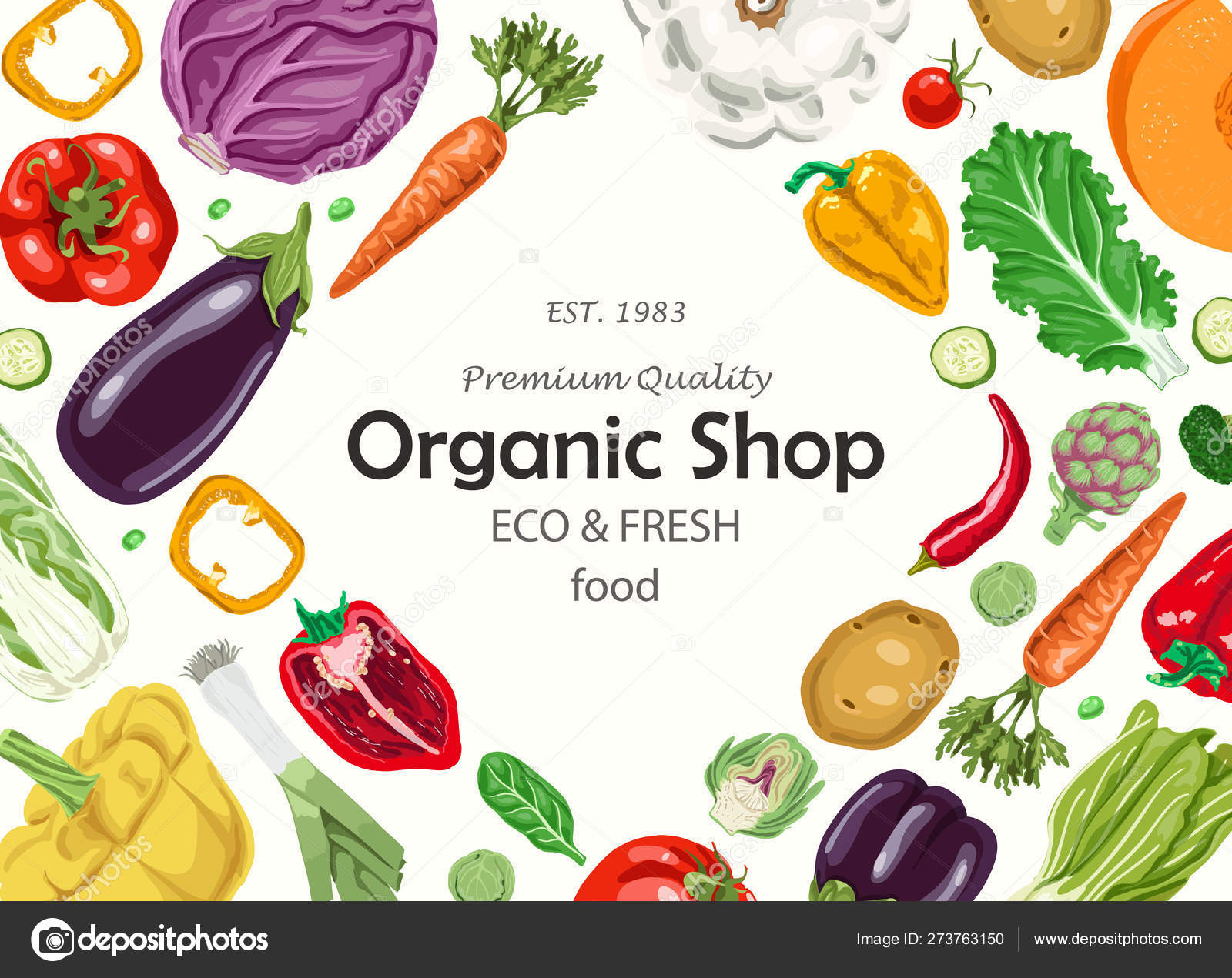 Horizontal background with vegetables. Stock Vector Image by ...