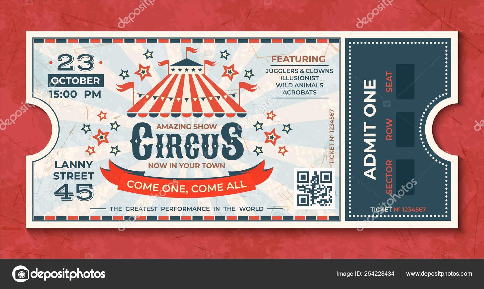 Vintage Circus Ticket Template