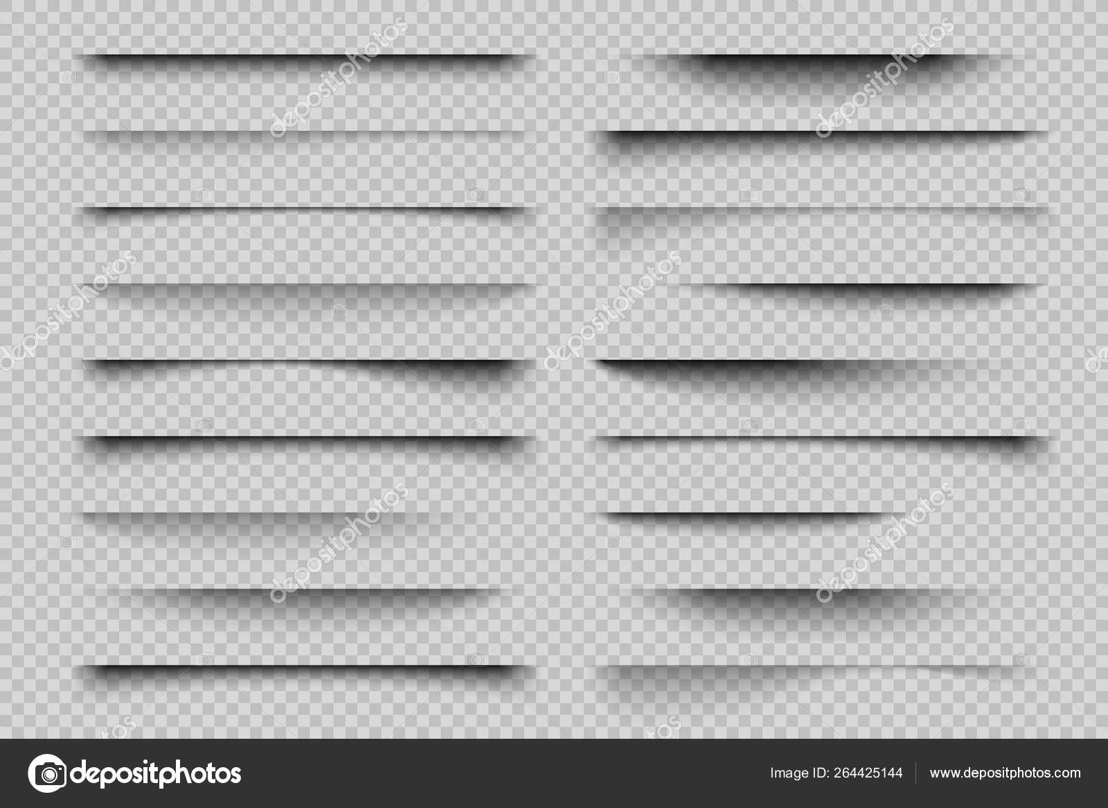 Paper shadow effect. Realistic transparent overlay shadows, poster ...