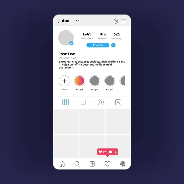 Web profile wireframe Vector Art Stock Images | Depositphotos