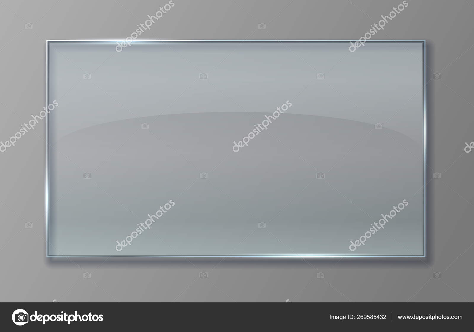 Transparent glass panel. Clear plastic sheet with glossy effect ...