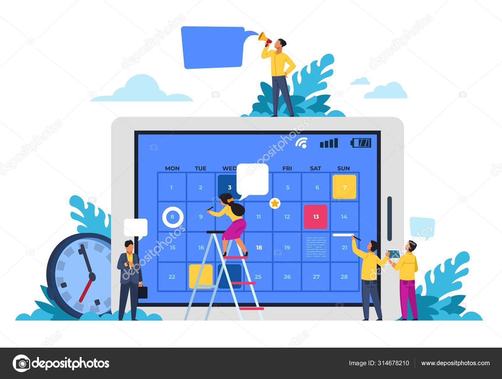 Schedule concept. Business calendar with agenda, entrepreneurship ...