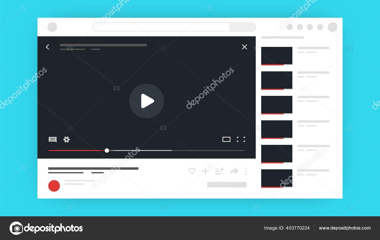 Video Player Interface Psd