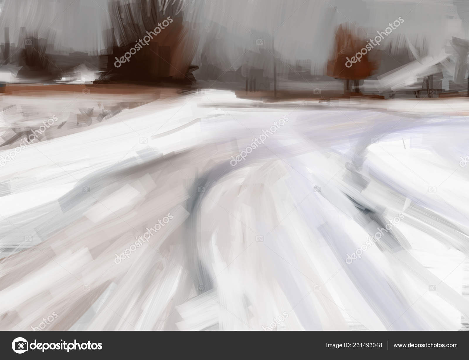Abstract Winter Painting