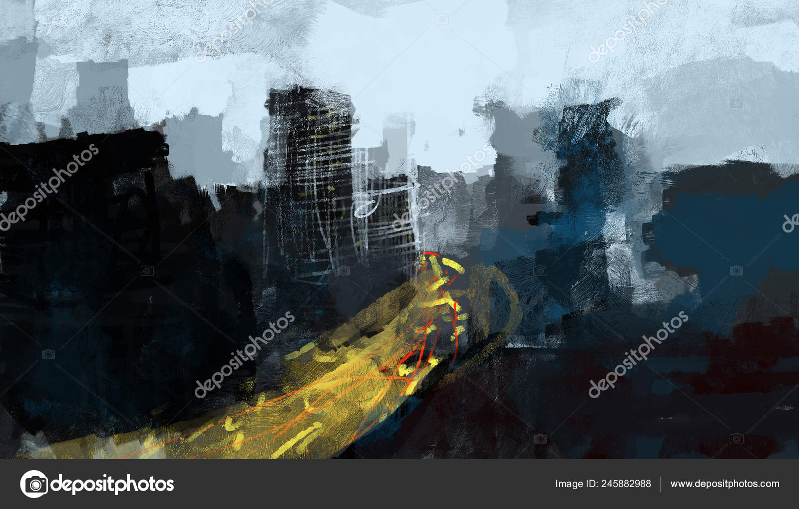 Abstract Urban Background Buildings Digital Art Stock Photo by ...