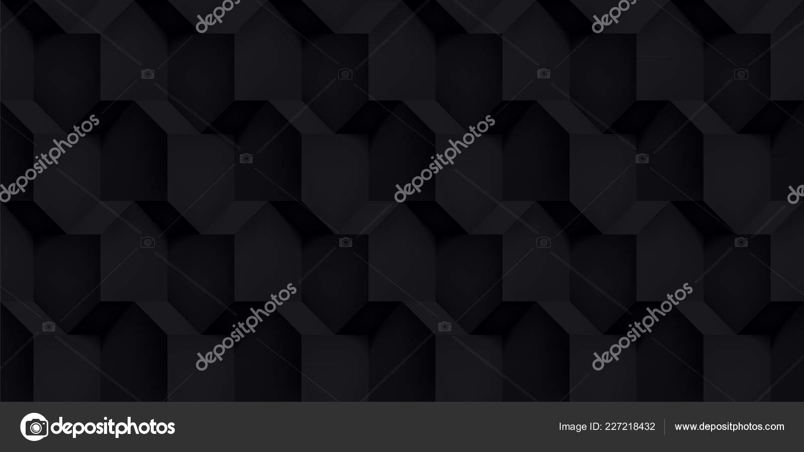 Volume Realistic Vector Cubes Texture Black Geometric Seamless Pattern ...