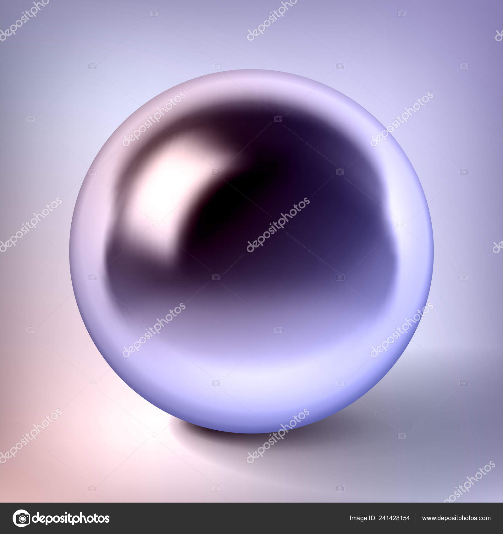 Vector Chrome Sphere Glossy Metal Ball Pearl Color Surround Silver ...