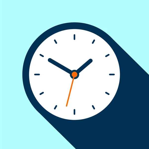 Clock Icon Flat Style Timer Blue Background Business Watch Vector Stock Vector by ©panimoni ...